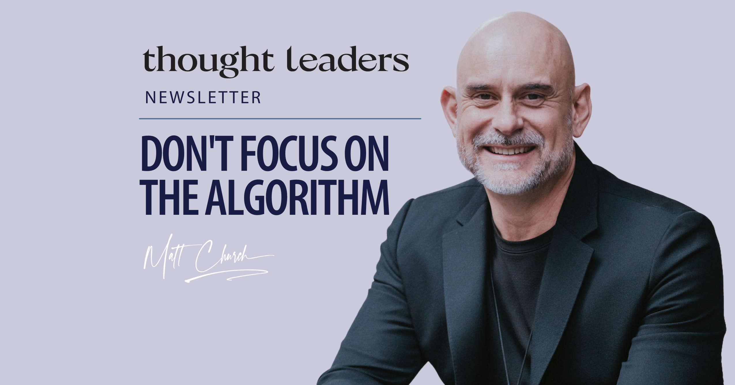 Don’t Focus on the Algorithm